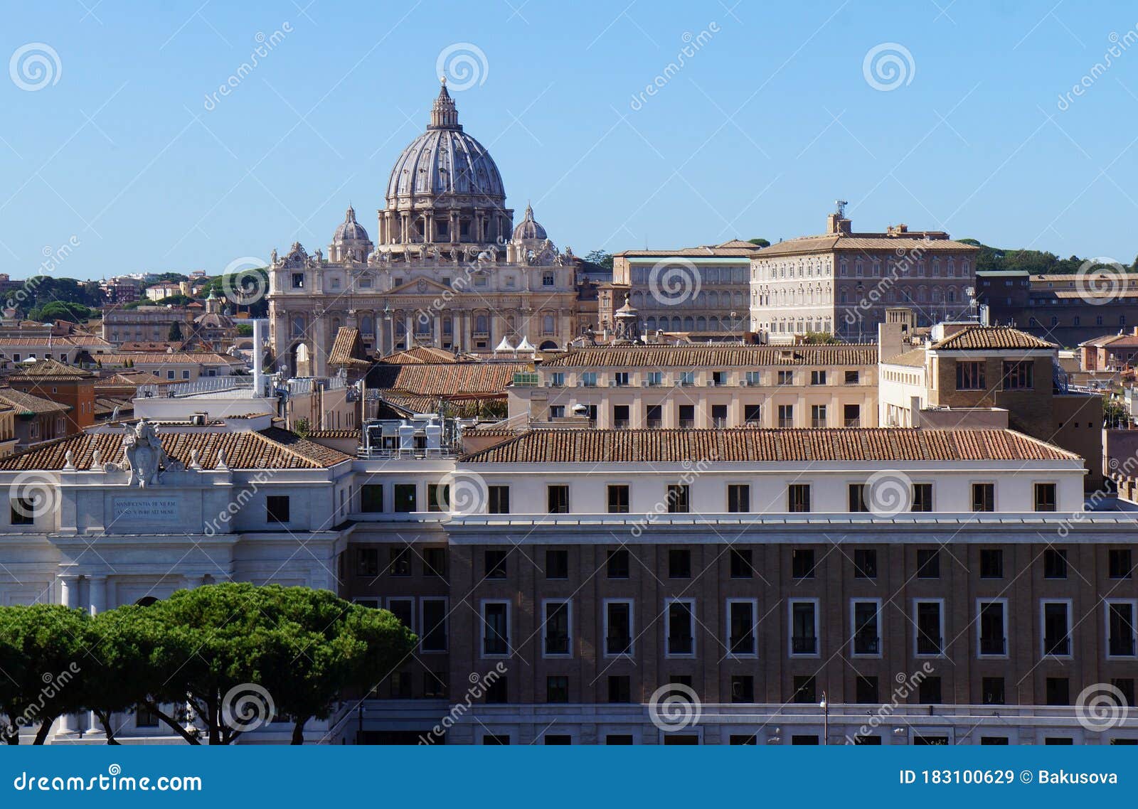 View of Rome from a hill stock image. Image of ancient - 183100629