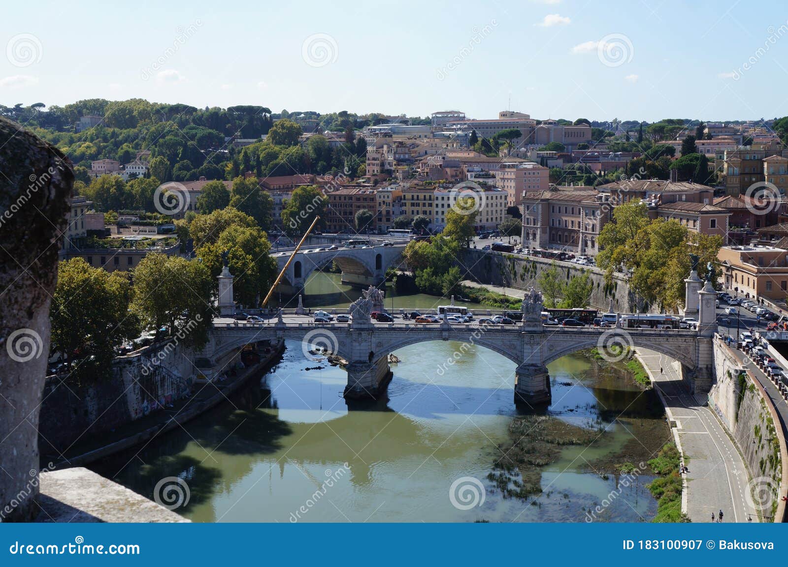 View of Rome from a hill stock image. Image of history - 183100907