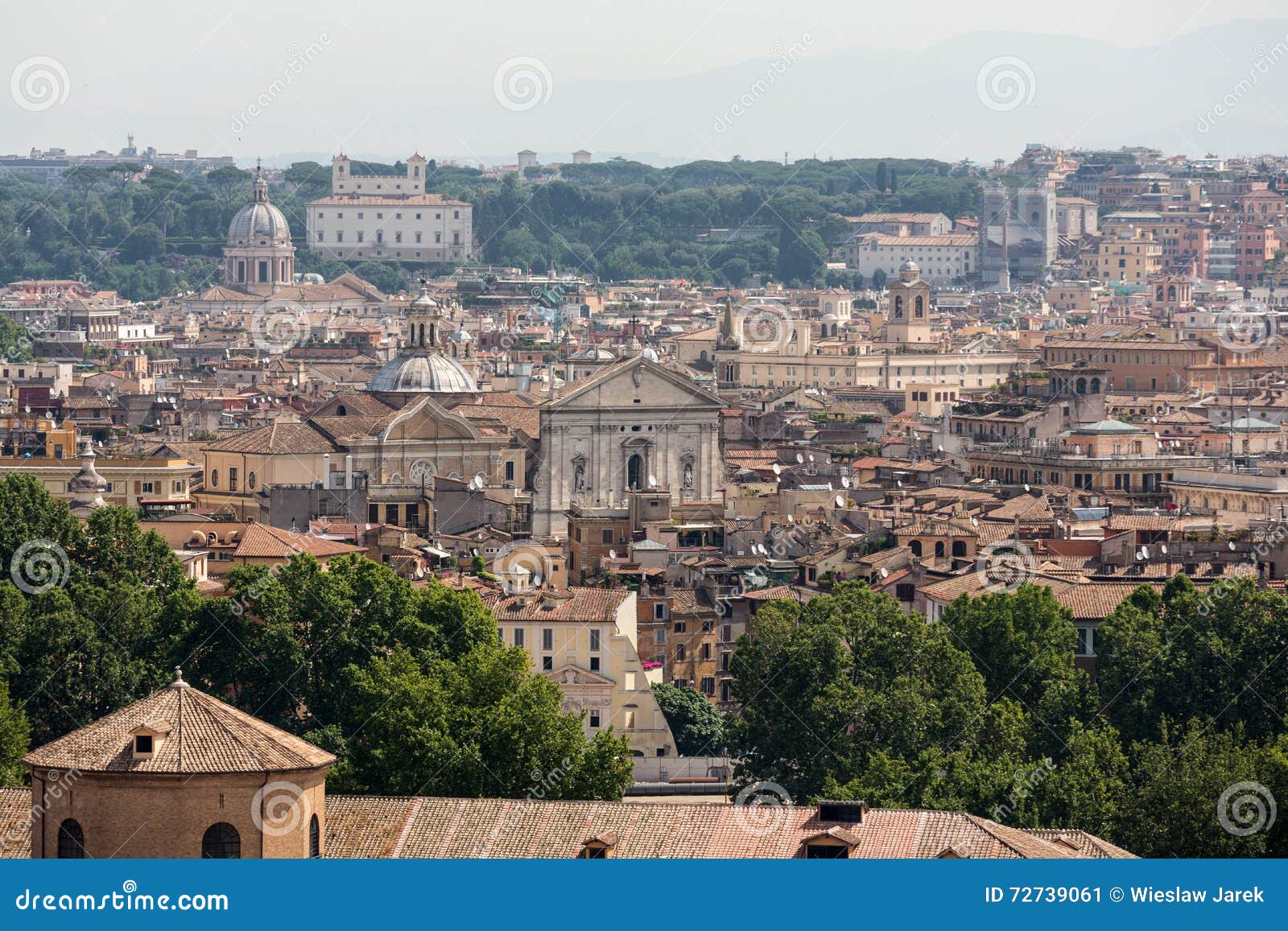 View of Rome from Janiculum Hill, Stock Image - Image of capital, town ...