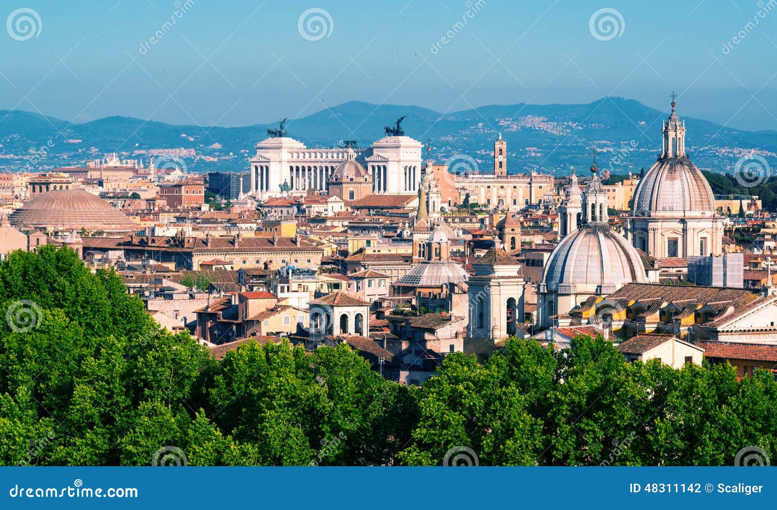 View of Rome stock photo. Image of rome, famous, mountain - 48311142