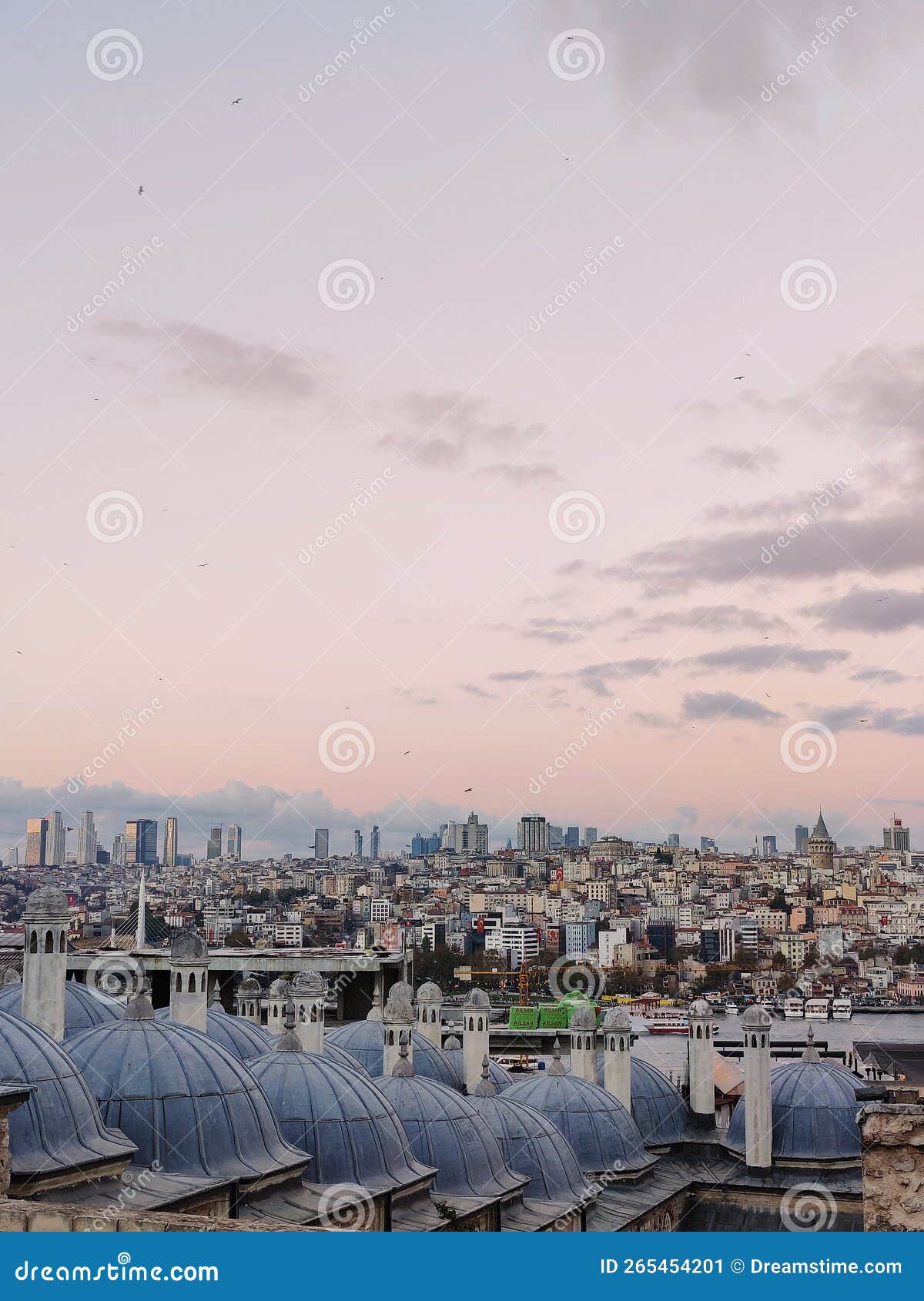 View from roof in Istanbul editorial photo. Image of skyscraper - 265454201
