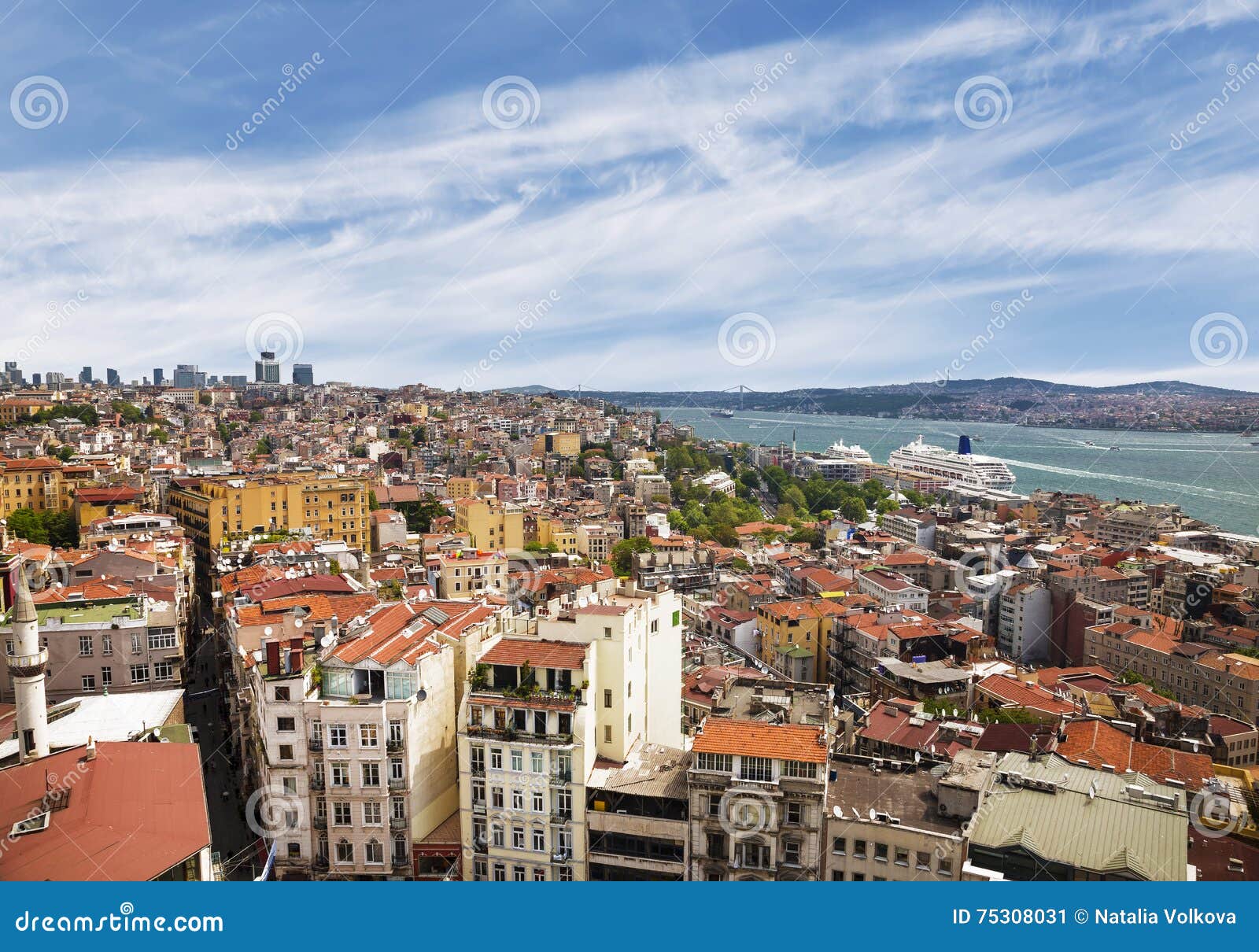View of the Roof of Istanbul from Above Stock Image - Image of view ...