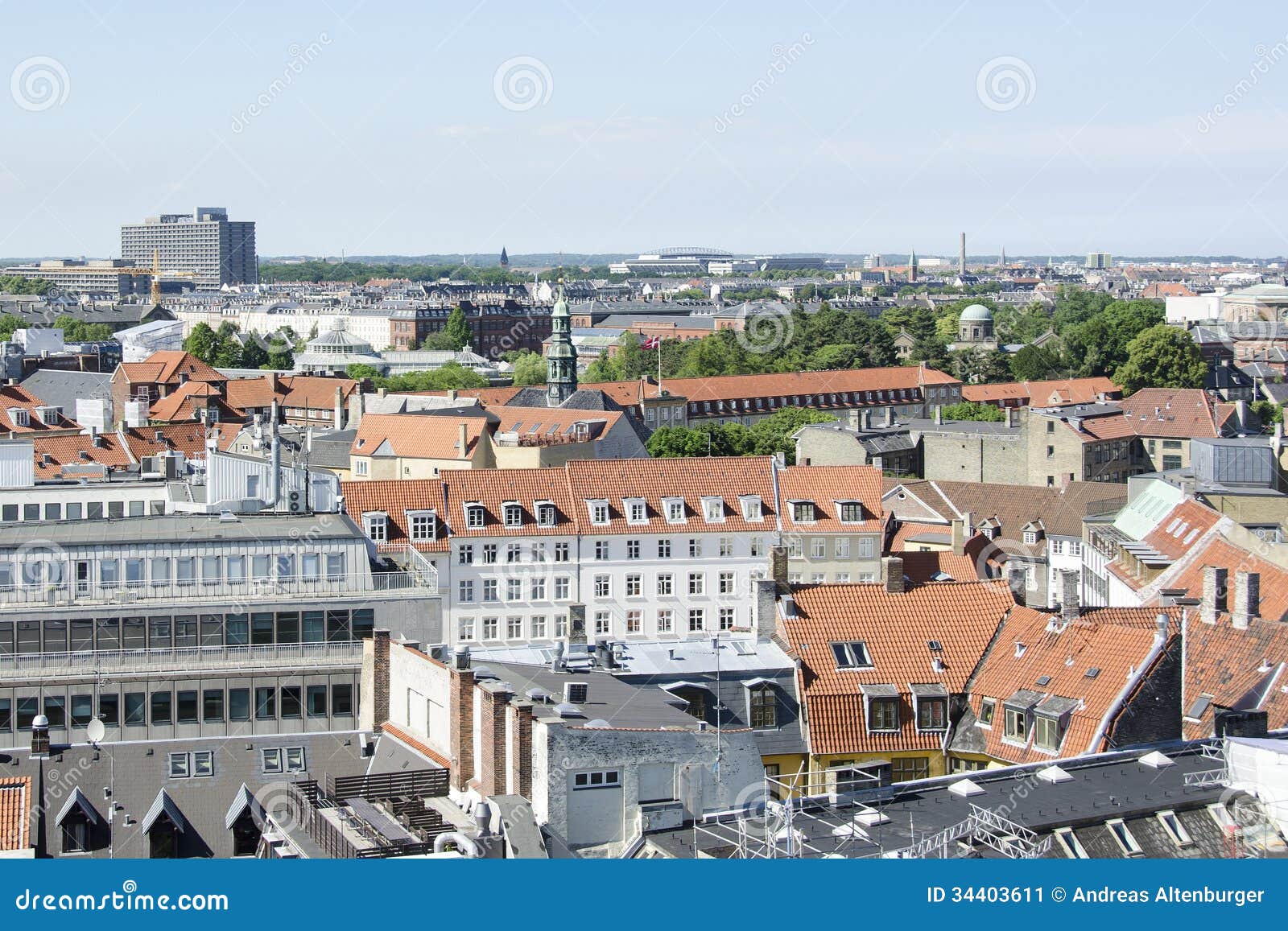 View on the Roofs of Copenhagen, Denmark Editorial Photo - Image of ...