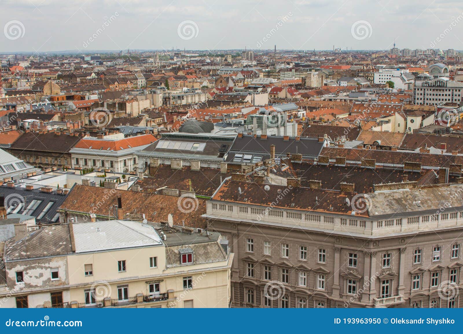 View of the Roofs of the Old Town of Budapest from a High Point ...