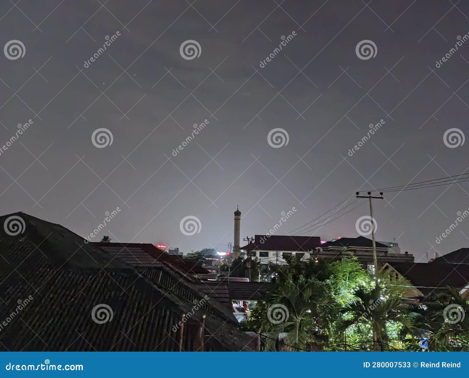 View from the Rooftop at My Town : Beautiful Night Stock Image - Image ...