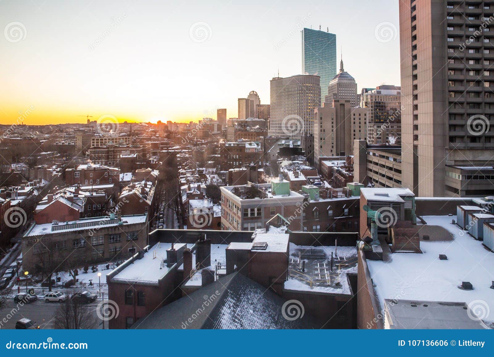 Boston Massachusetts Rooftops View Stock Photo - Image of cityscape ...
