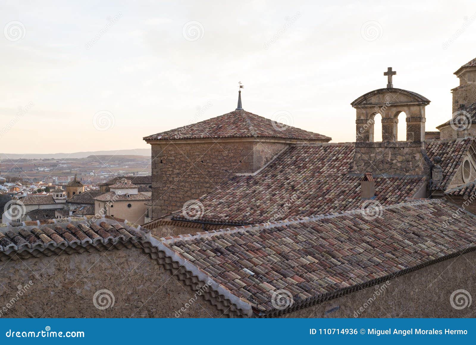 View of Rooftops of a Spanish Village Stock Photo - Image of village ...
