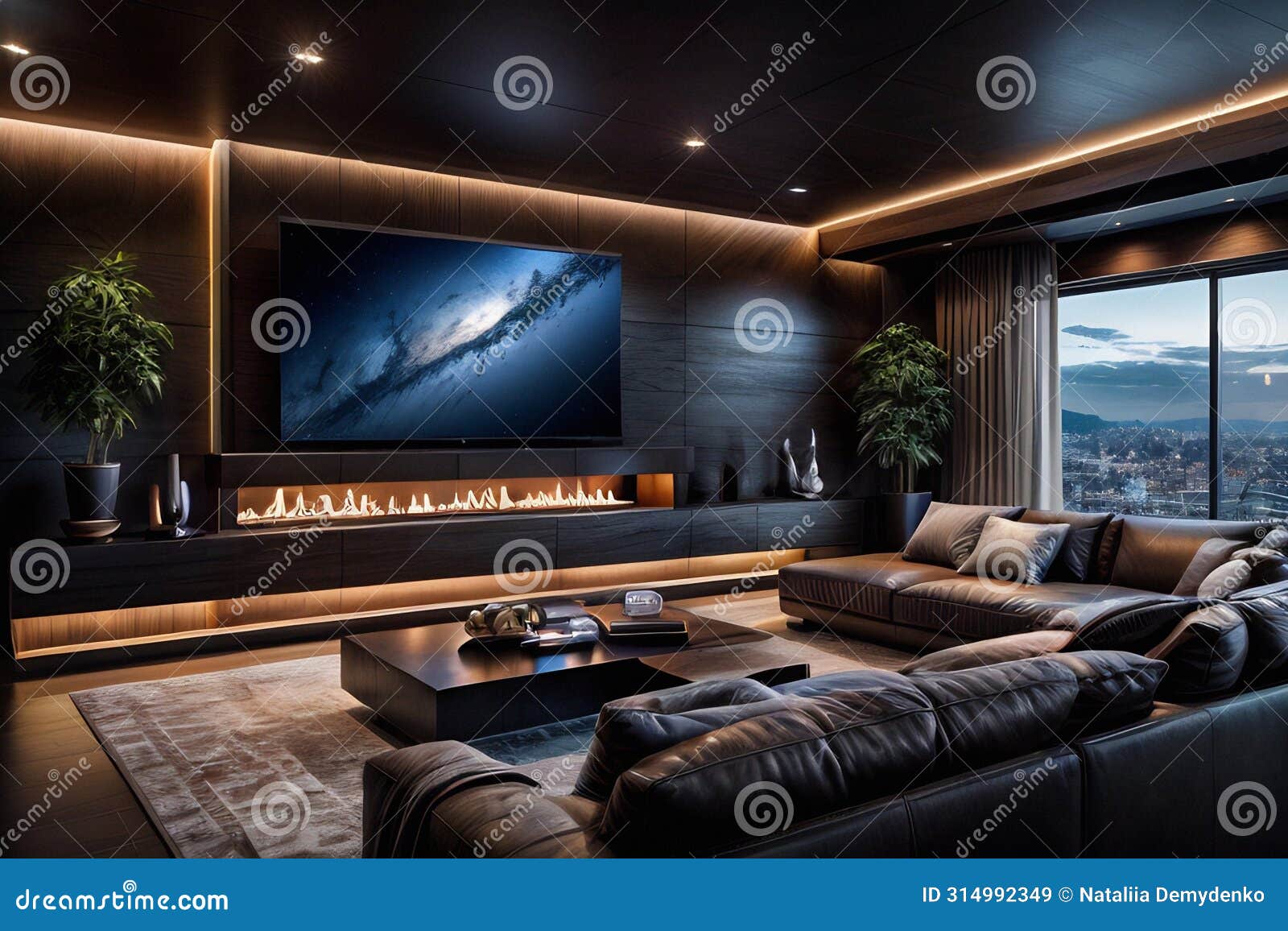 View of the Room from the Inside with Panoramic Floor-to-ceiling ...