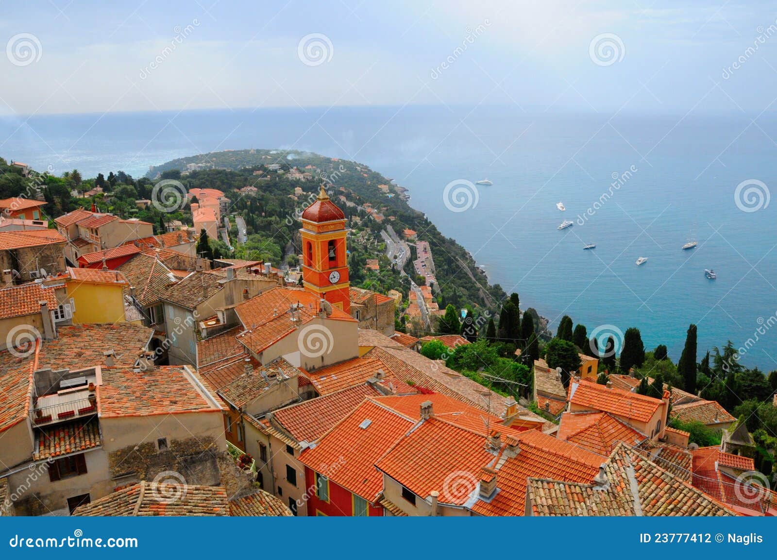 View of Roquebrune-Cap-Martin Stock Photo - Image of tower, mountain ...