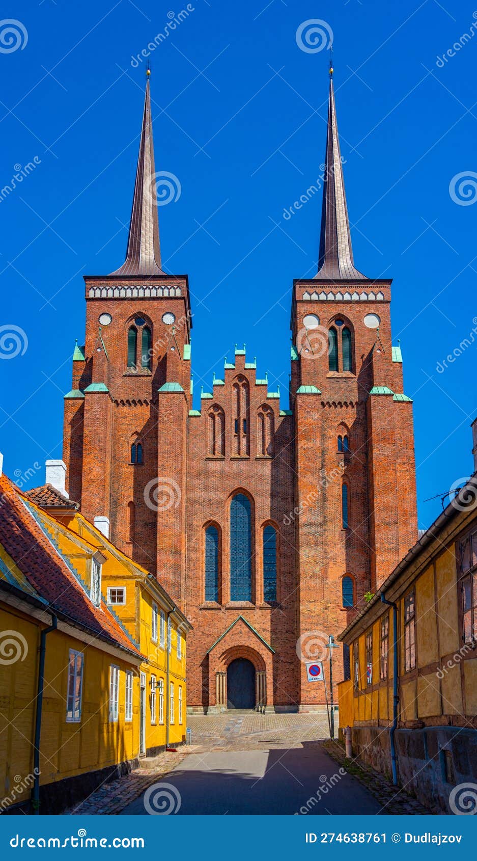 View of Roskilde Cathedral in Denmark Stock Image - Image of church ...