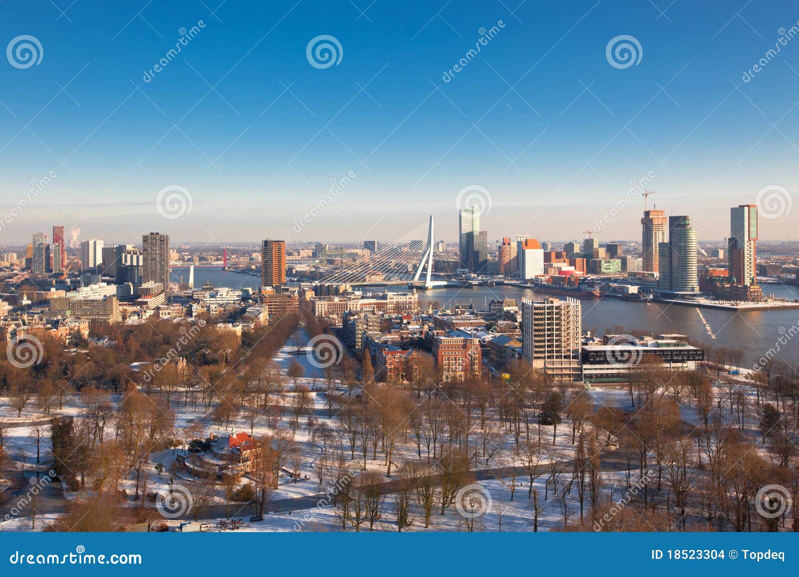 View of the Rotterdam stock photo. Image of river, horizon - 18523304