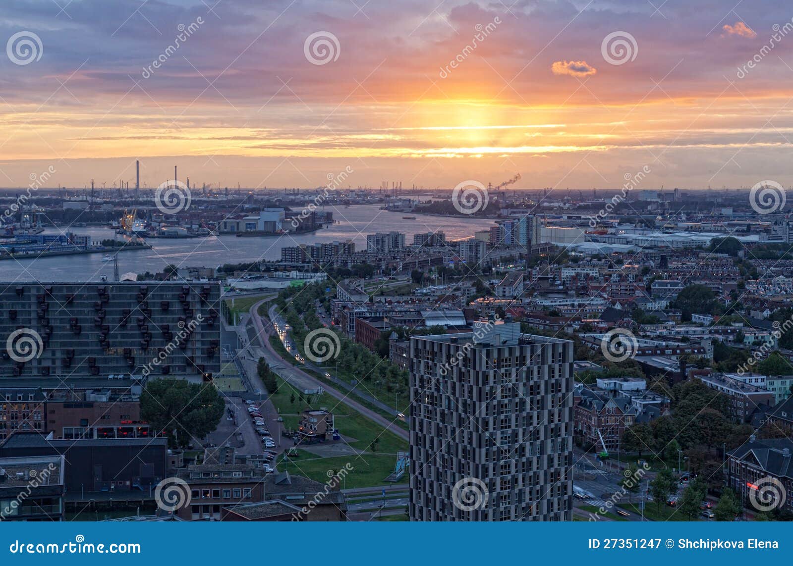 View of Rotterdam stock image. Image of holland, harbor - 27351247