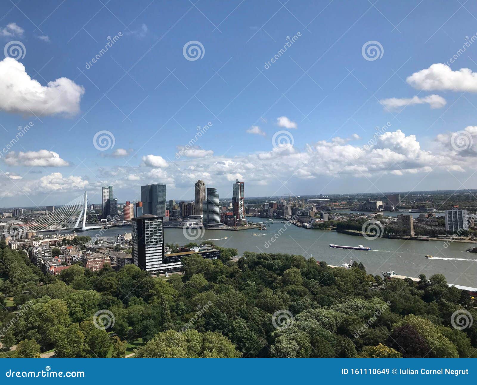 Rotterdam view from above stock image. Image of erasmus - 161110649