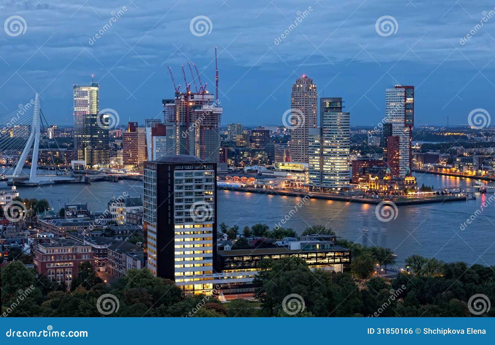 View of Rotterdam stock photo. Image of europe, district - 31850166
