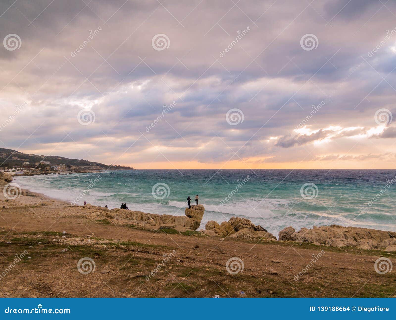 Sea in Batroun, Lebanon editorial stock image. Image of clouds - 139188664