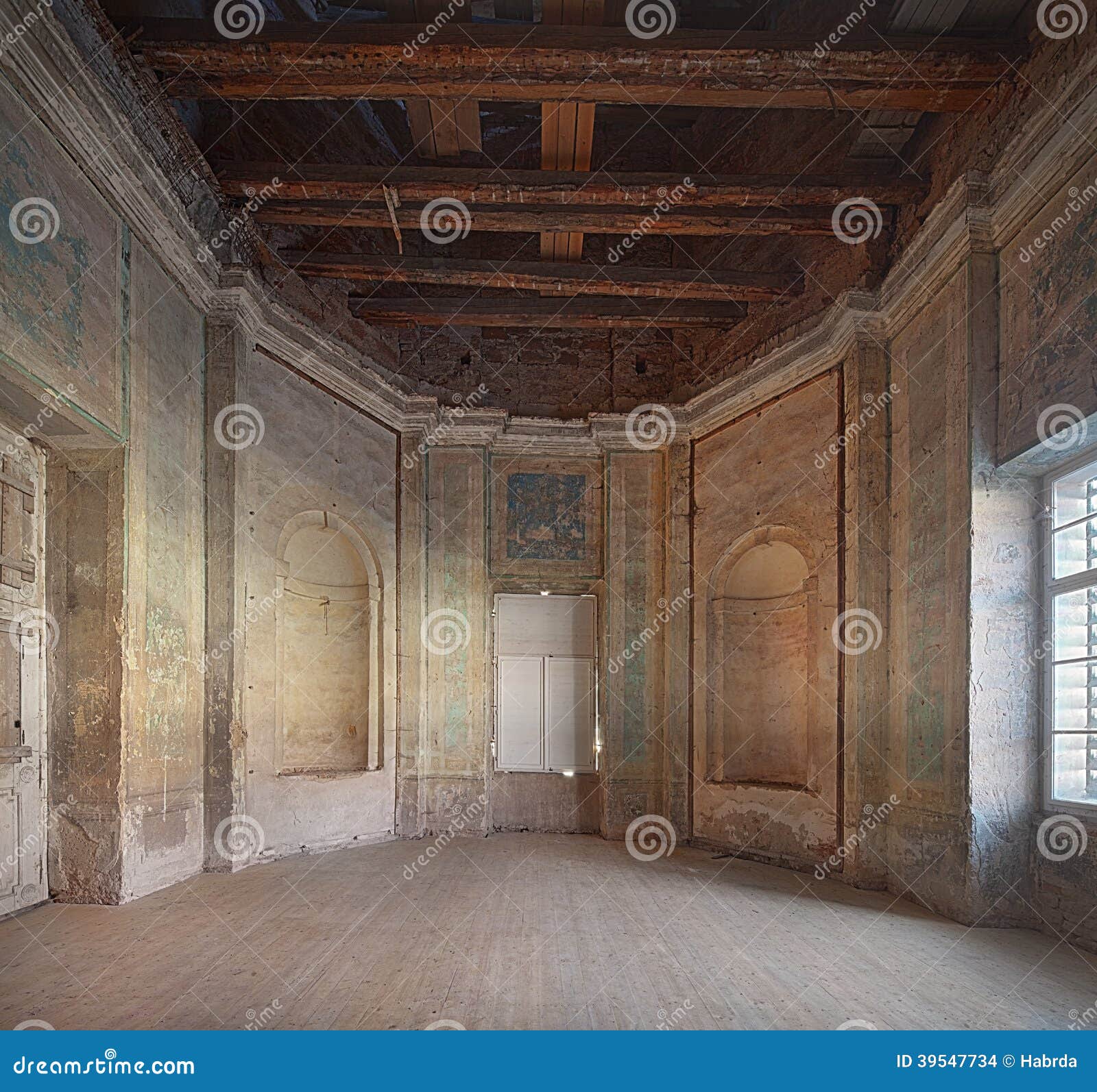 View of the Ruined Interior Stock Photo - Image of building, industrial ...