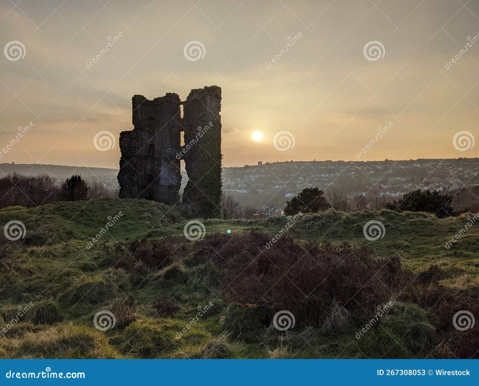View of the Ruins of the Historic Morris Castle with a Beautiful Sunset ...