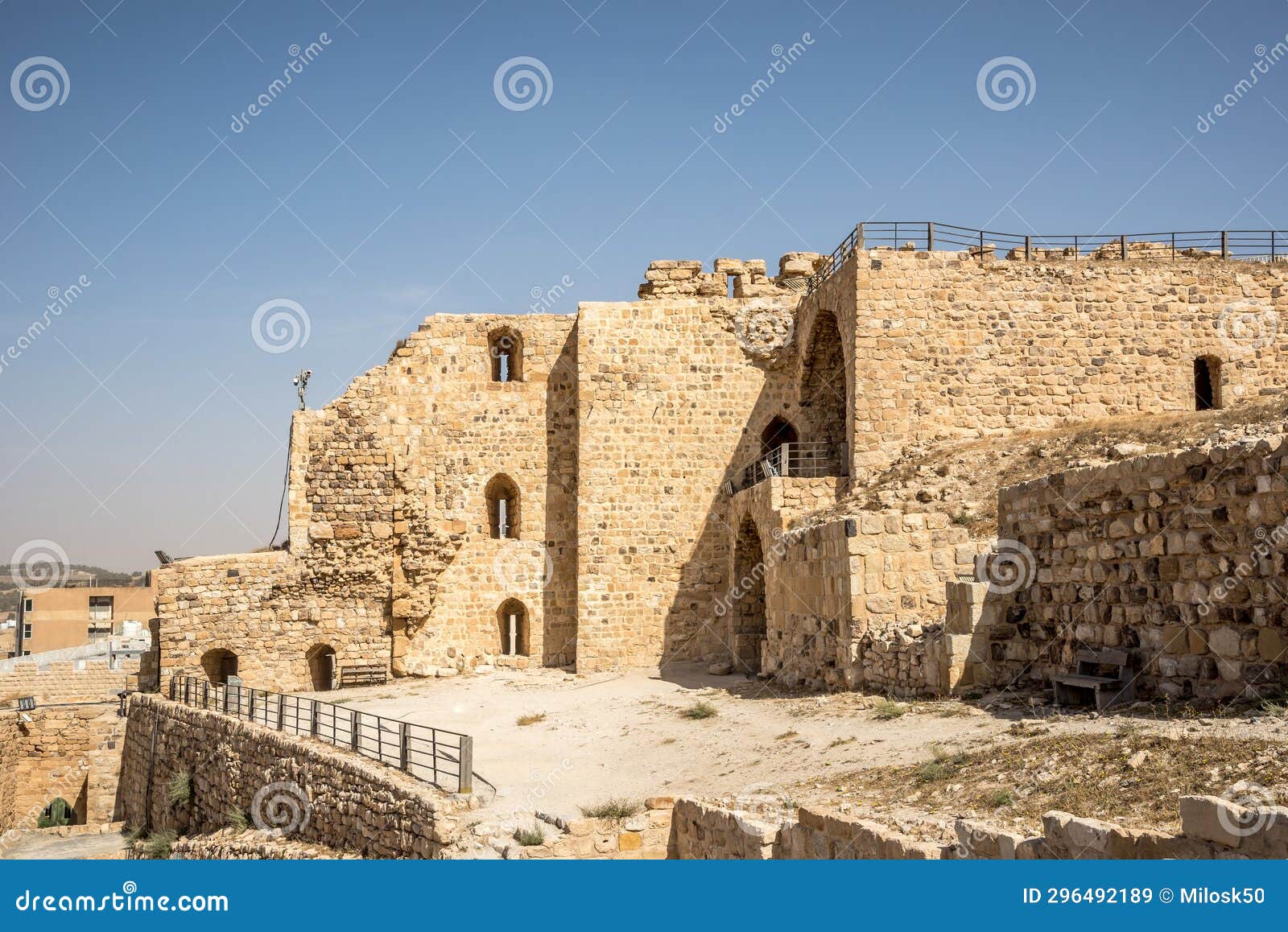 Ruins Of The Kerak Castle, A Large Crusader Castle In Kerak Al Royalty ...