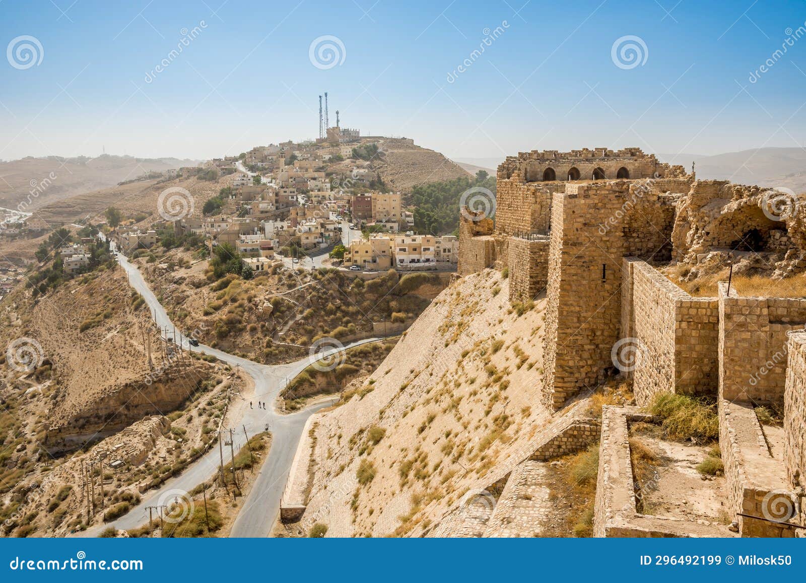 Ruins Of The Kerak Castle, A Large Crusader Castle In Kerak Al Royalty ...
