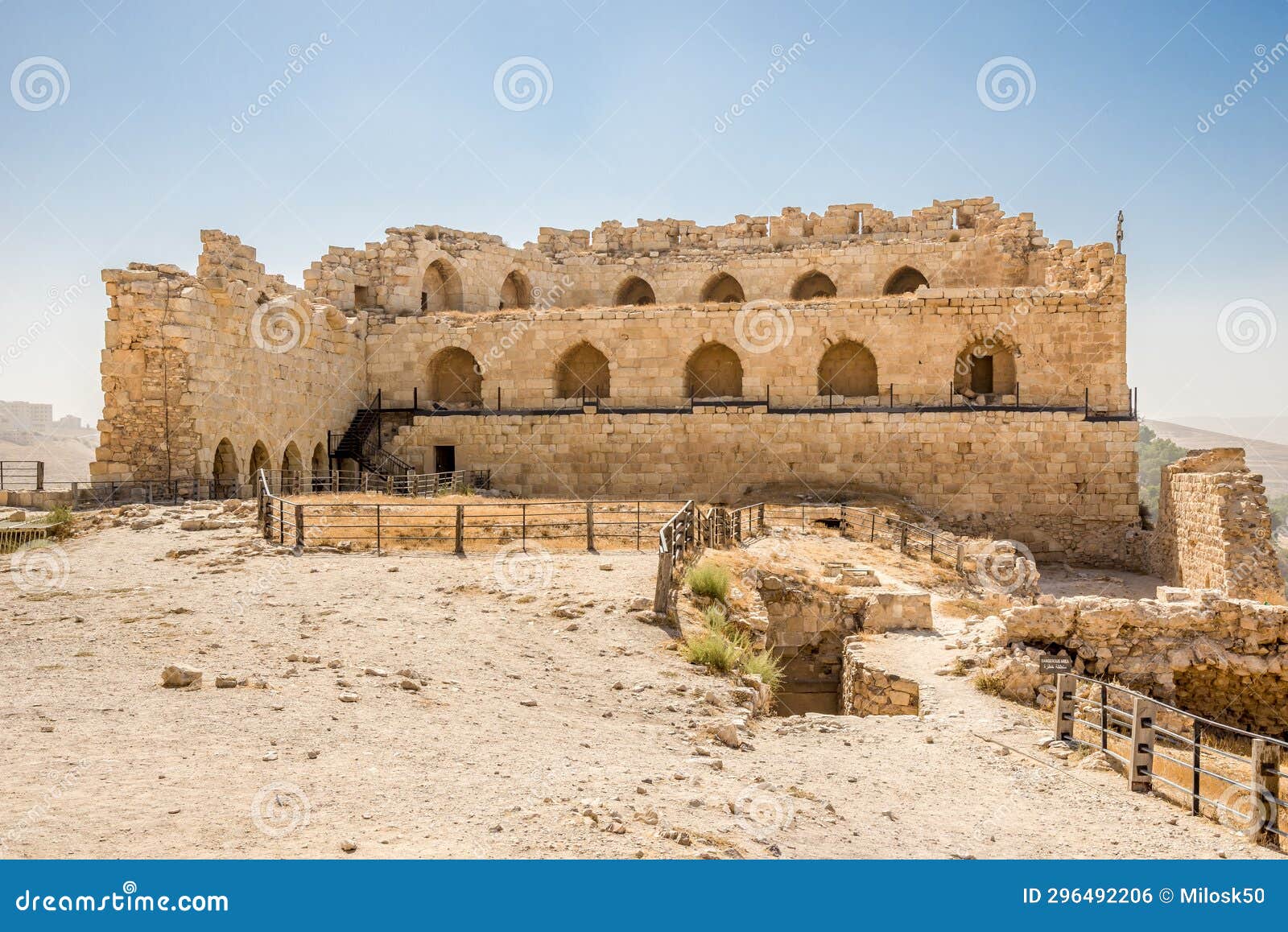 View at the Ruins of Kerak Castle - Jordan Stock Photo - Image of ...