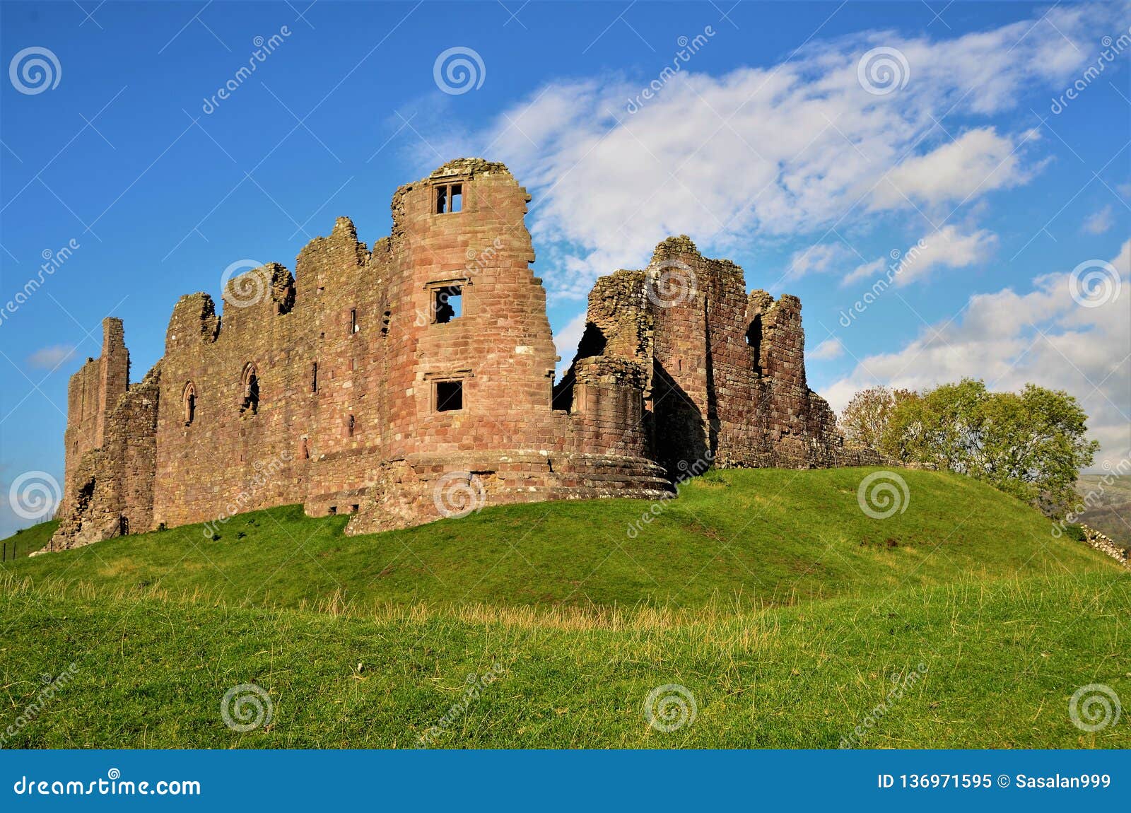Landmarks of Cumbria - Brough Castle Ruins Stock Image - Image of motte ...
