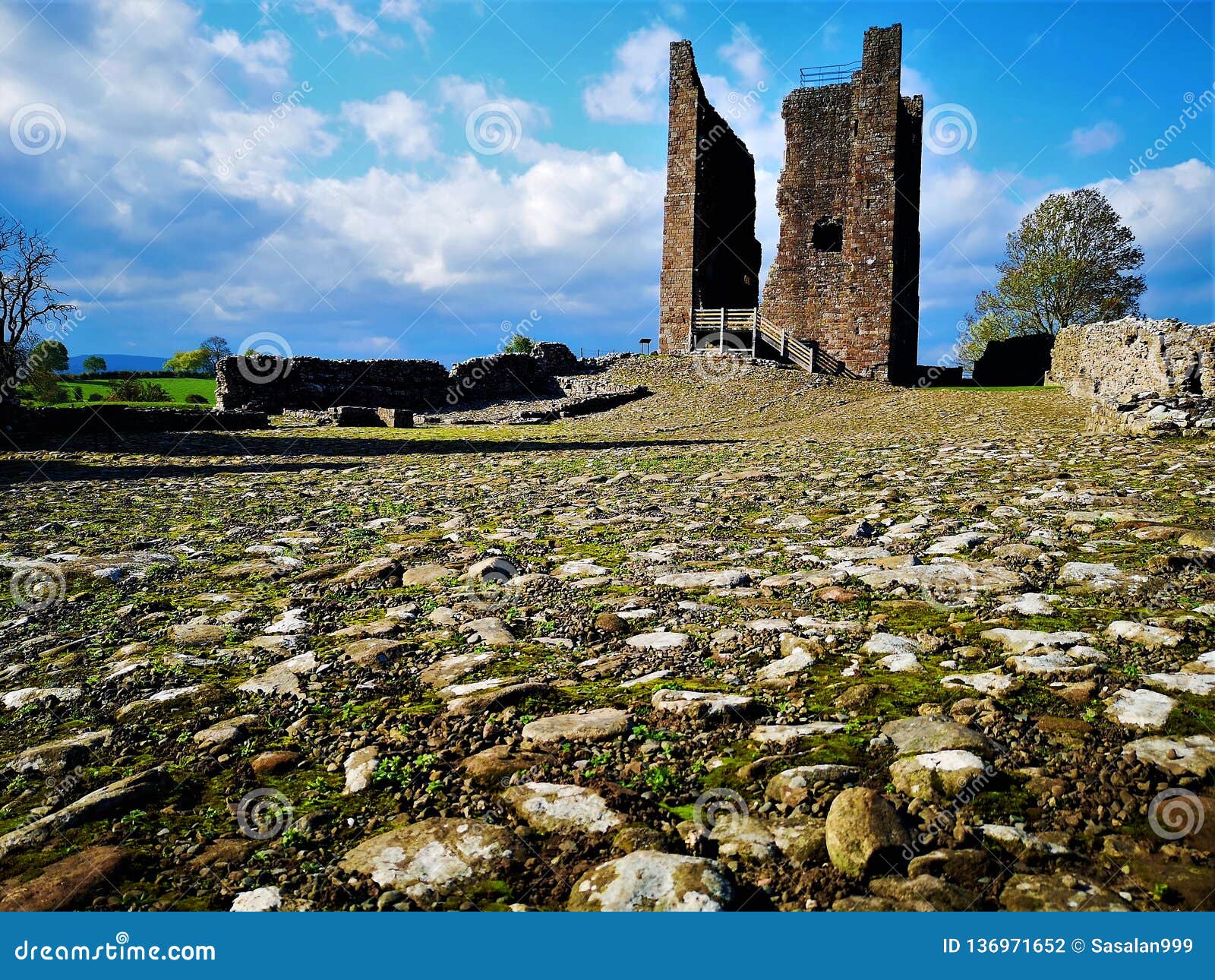 Landmarks of Cumbria - Brough Castle Ruins Stock Photo - Image of ...