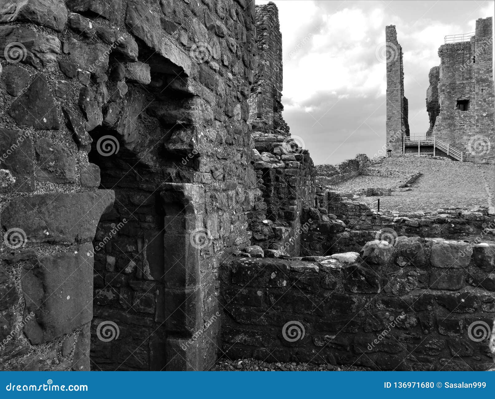 Landmarks of Cumbria - Brough Castle Ruins Stock Photo - Image of ...