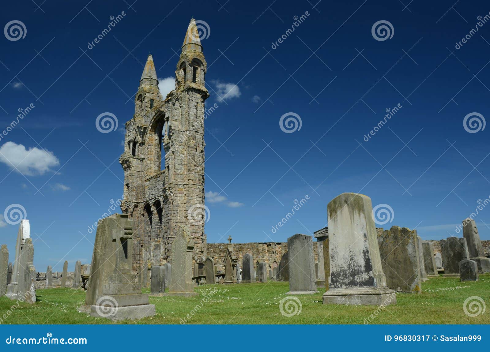 Cathedral Graveyard stock image. Image of spire, andrews - 96830317