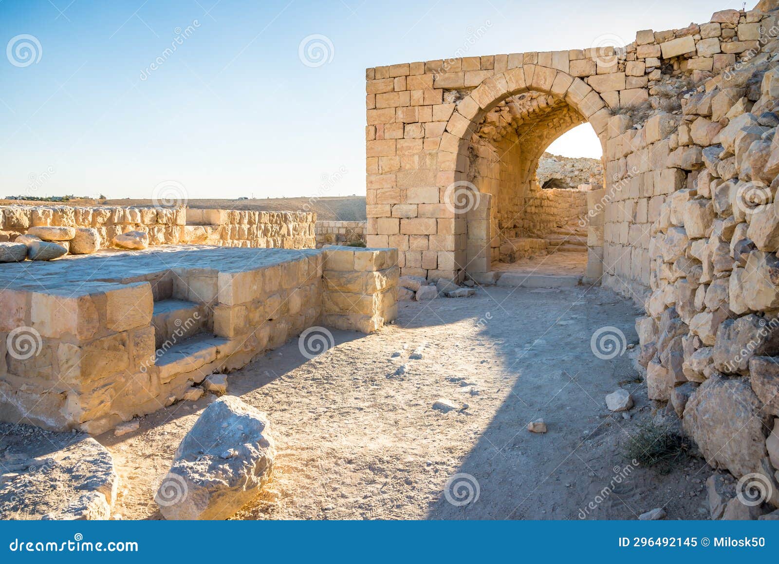View at the Ruins of Shobak Castle in Jordan Stock Image - Image of ...