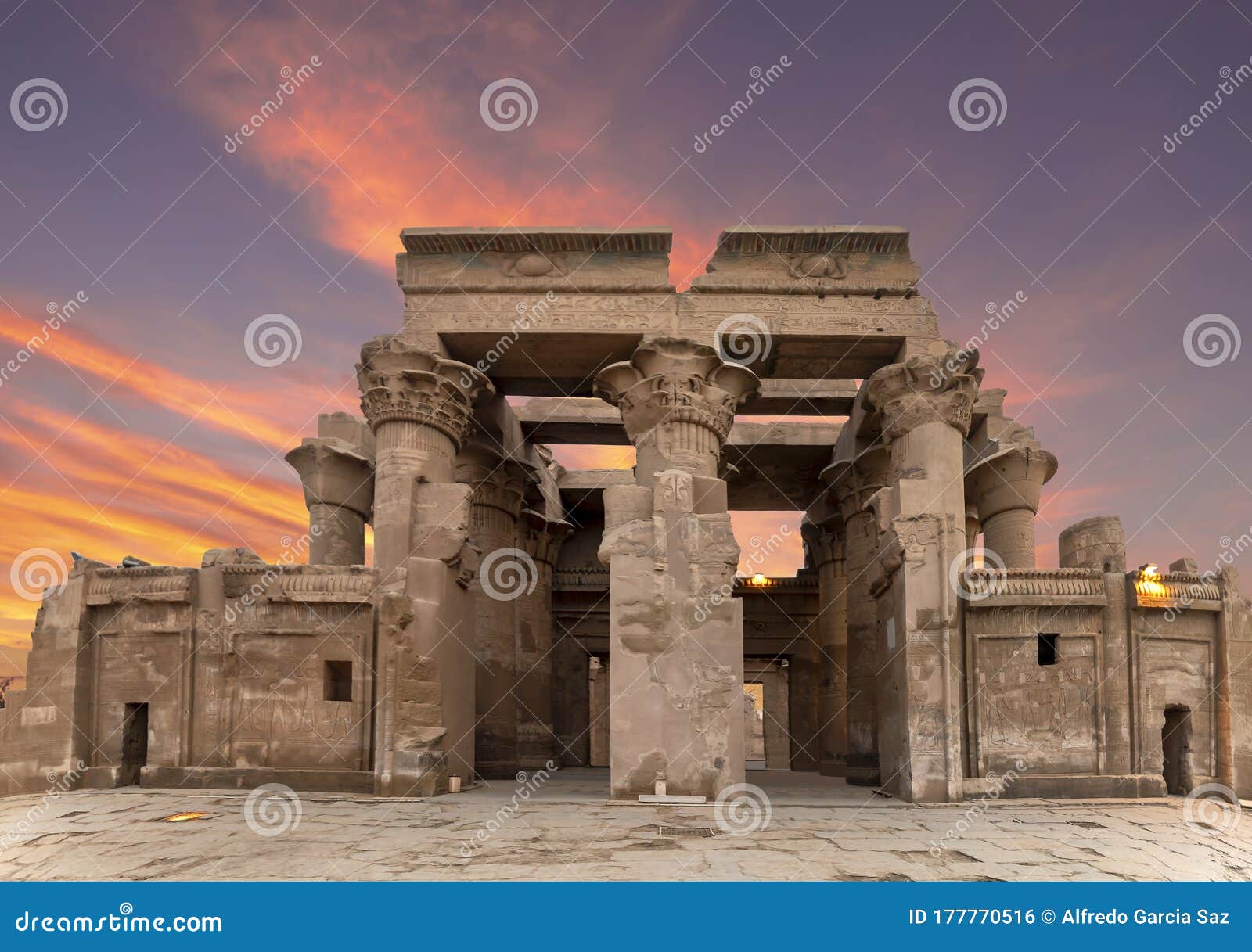 Ruins of the Temple of Kom Ombo in the Nile River at Sunset, Egypt ... Ruins of the Temple of Kom Ombo in the Nile River at Sunset, Egypt ...