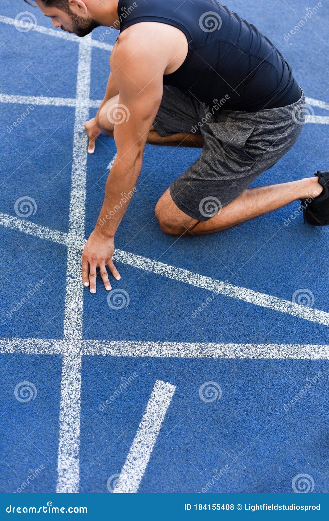 View of Runner in Start Position Stock Photo - Image of cropped ...