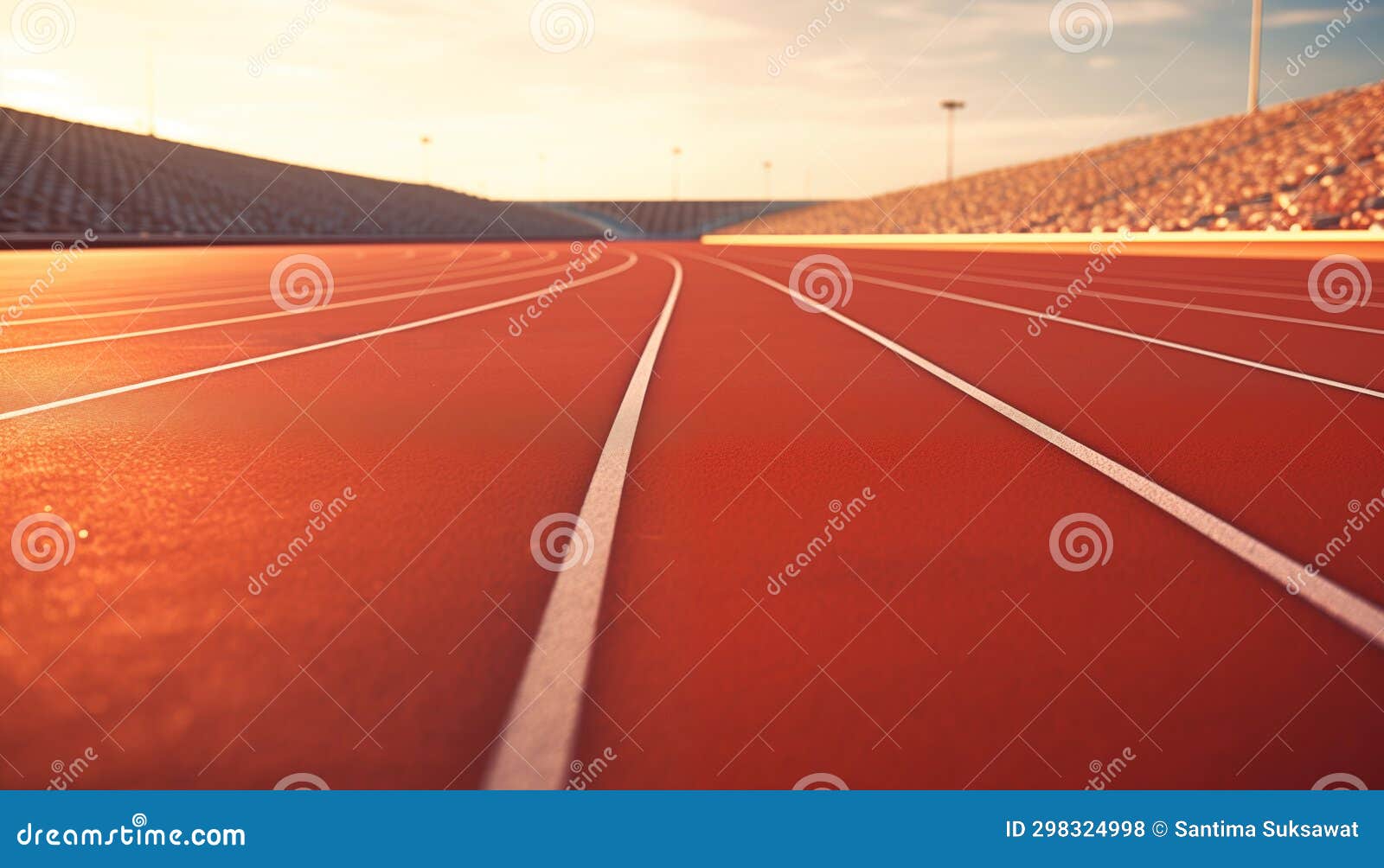 View of running track stock illustration. Illustration of empty - 298324998
