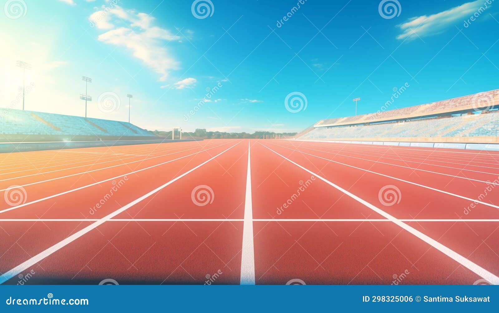 View of running track stock illustration. Illustration of straight ...