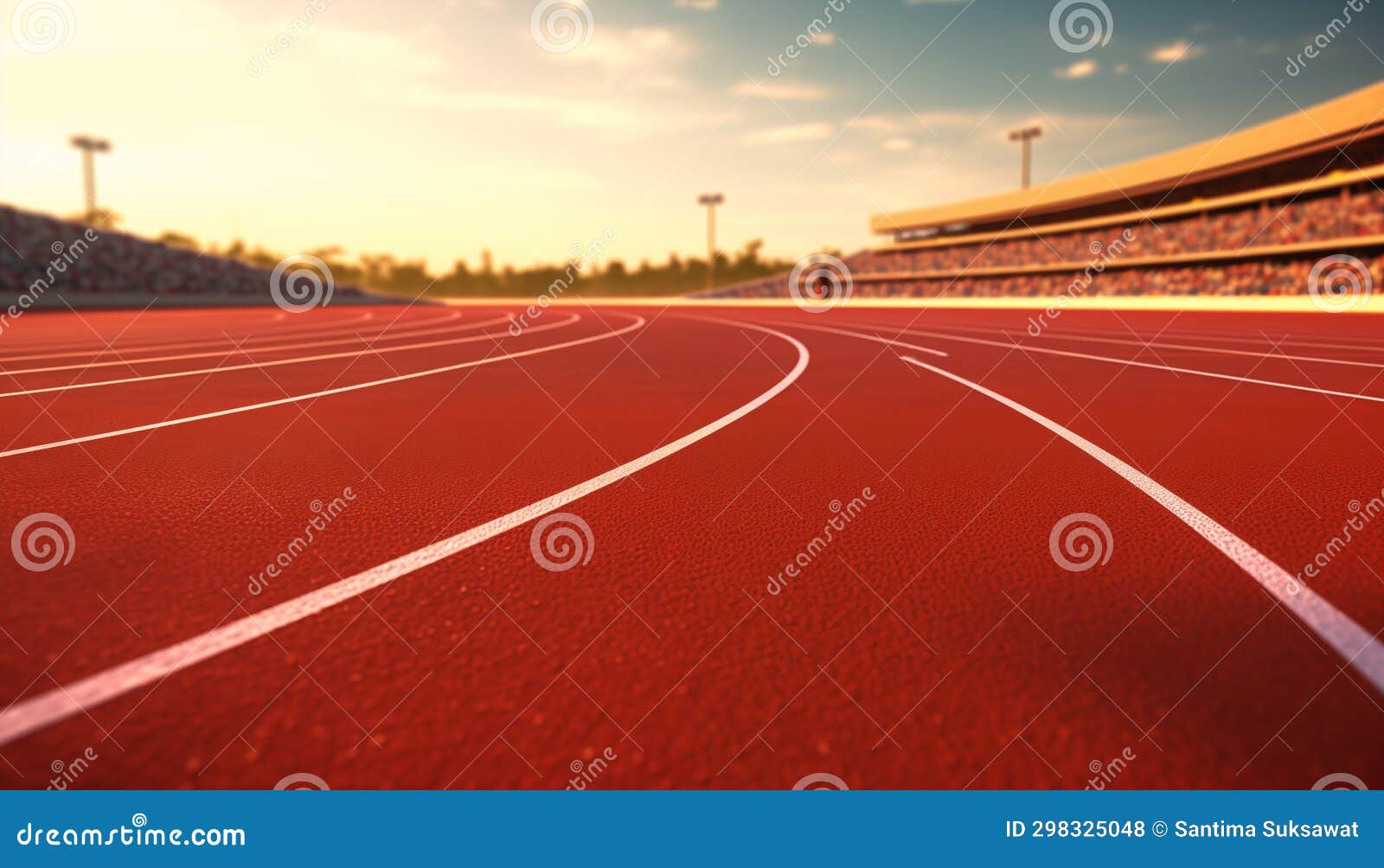 View of running track stock illustration. Illustration of striped ...