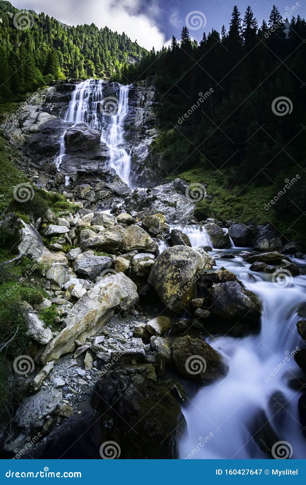 Grawa Waterfall from Austria Stock Image - Image of river, flowing ...