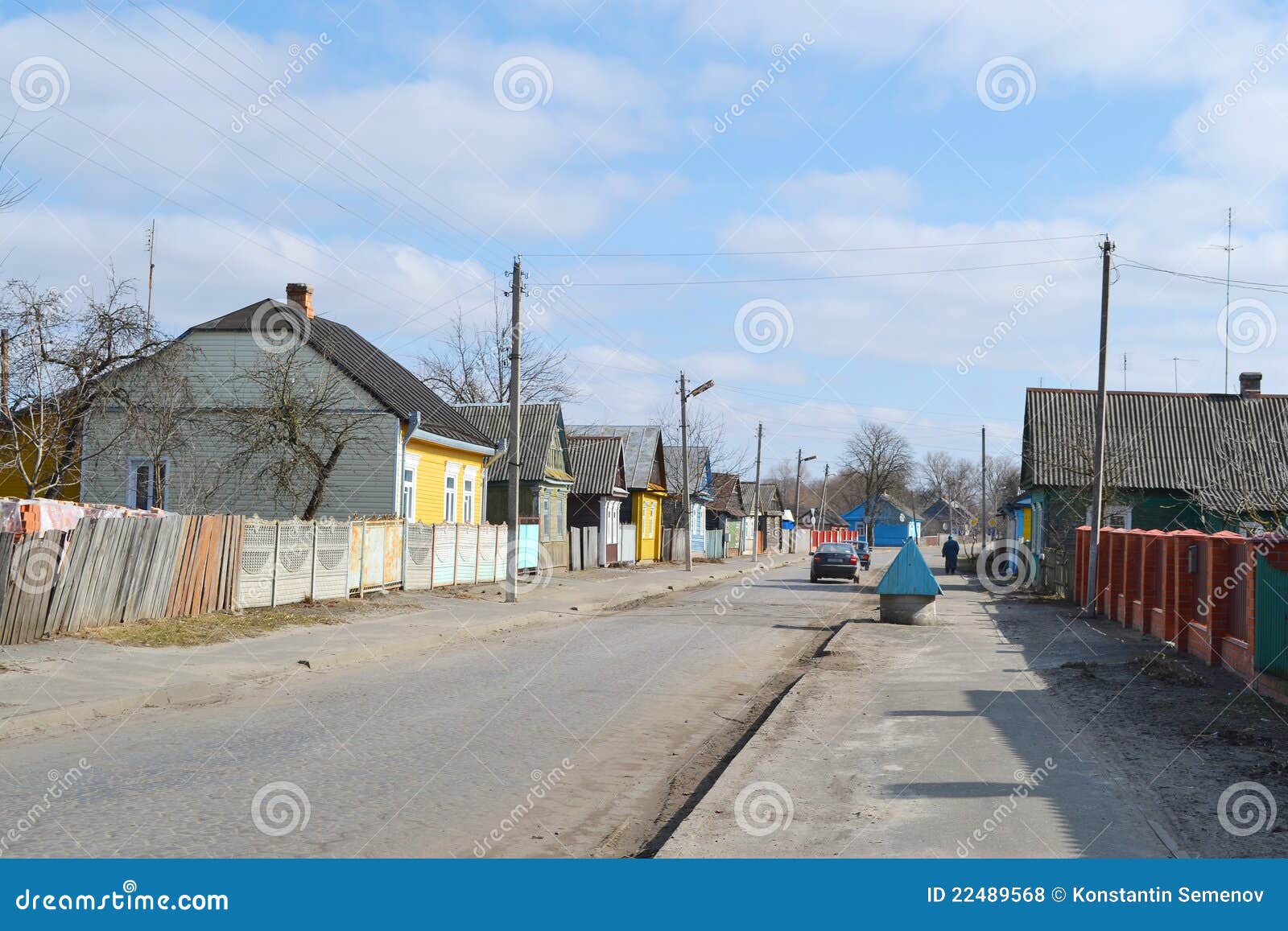 View of rural street stock photo. Image of house, belarus - 22489568