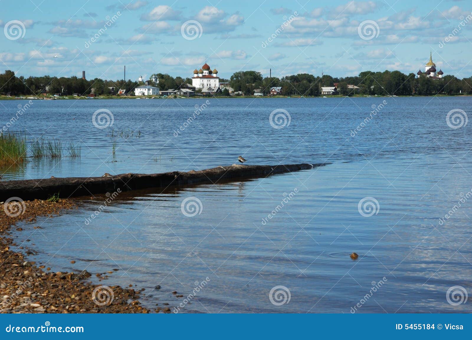 View of Russian Town Kargopol with Log Stock Photo - Image of herb ...