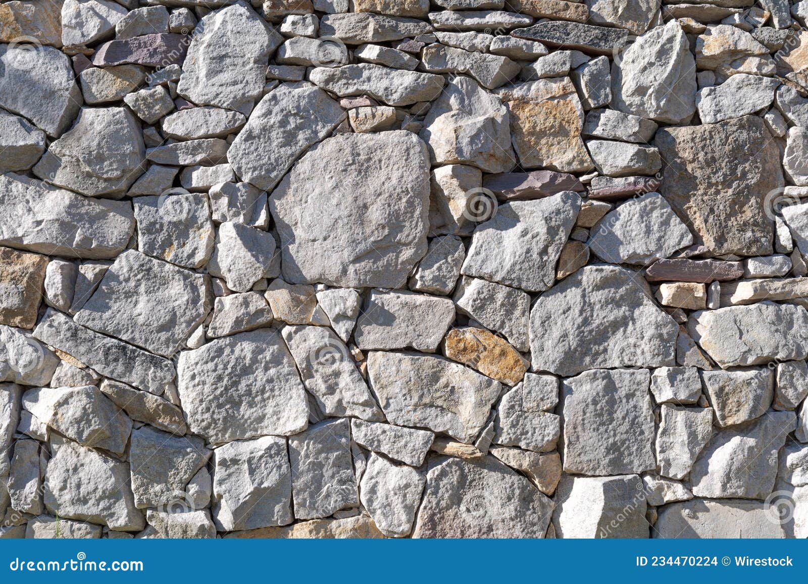 View of Rustic Stone Wall with Irregular Shapes Stock Photo - Image of ...