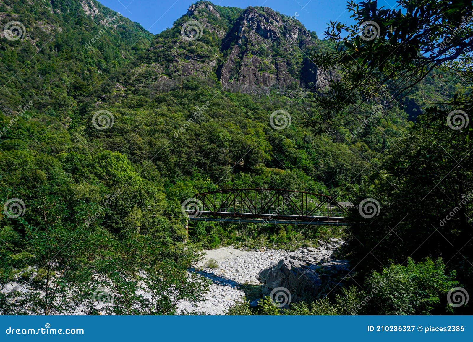View on the Rusty Bridge Over the Orrido Di Ponte Brolla, Switzerland ...
