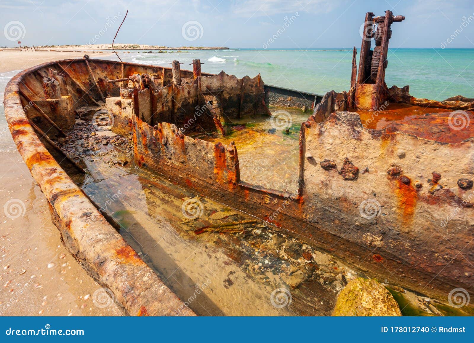 Rusty Shipwreck On Habonim Shore, Israel Stock Photo | CartoonDealer ...
