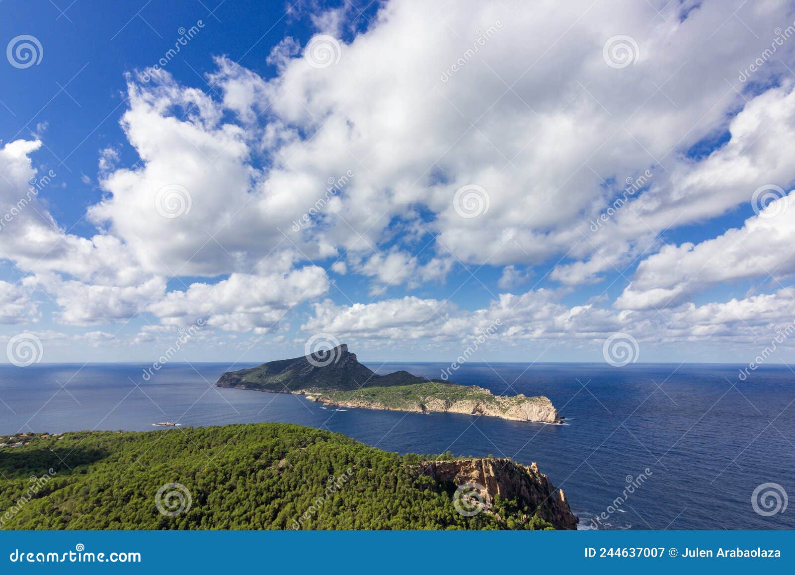View of Sa Dragonera Island in Mallorca Spain Stock Image - Image of ...