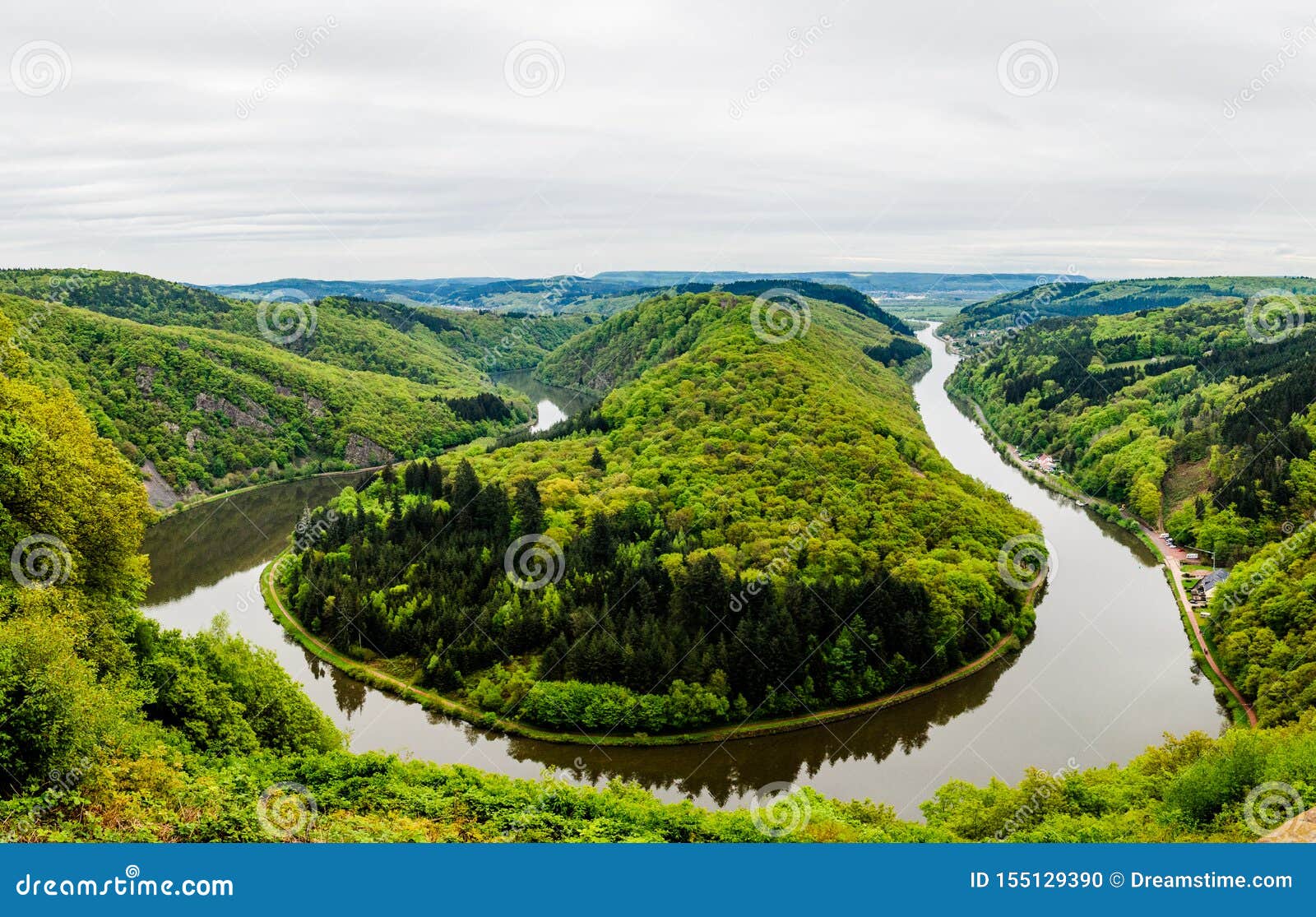 View on Saar Loop Saarschleife. Saarland, Germany Stock Photo - Image ...