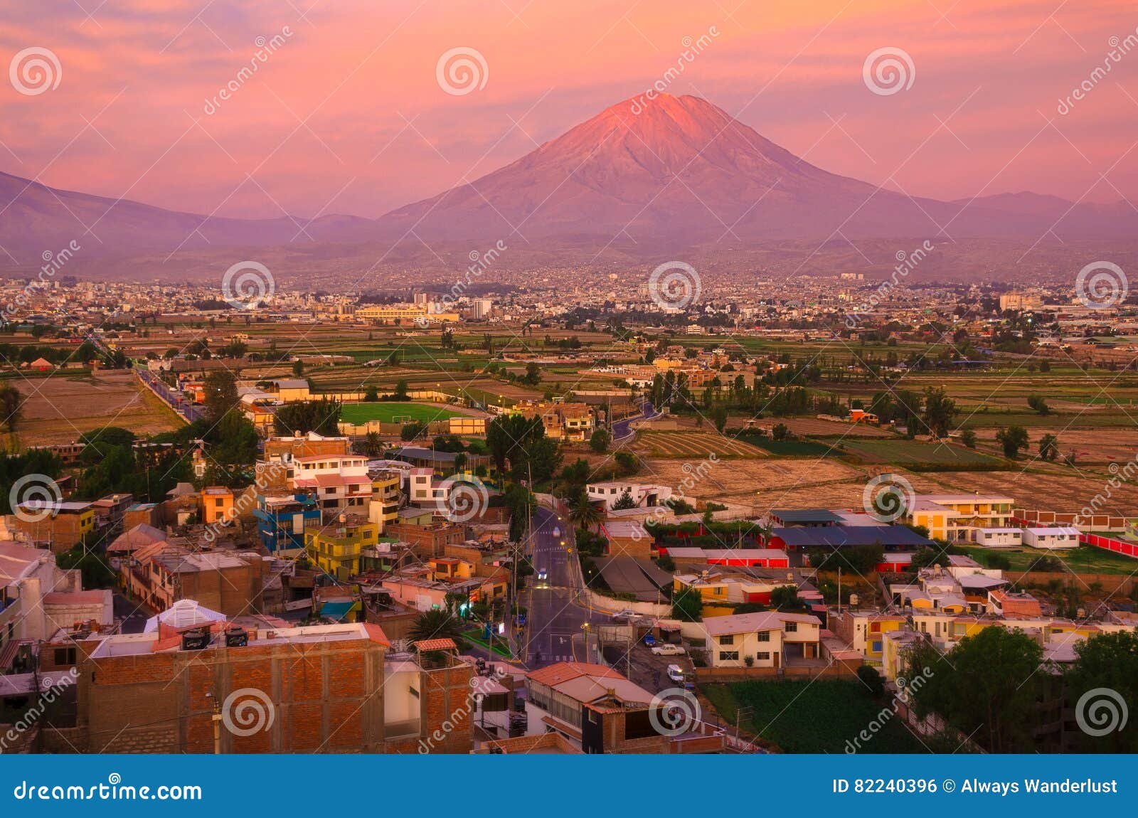 View from Sachaca District, Arequipa Peru. Stock Photo - Image of gate ...