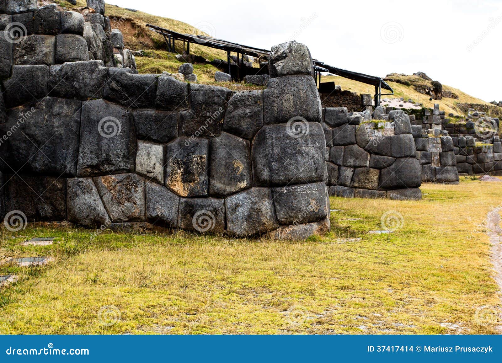 View of Sacsayhuaman Wall, in Cuzco, Peru. Stock Photo - Image of ...