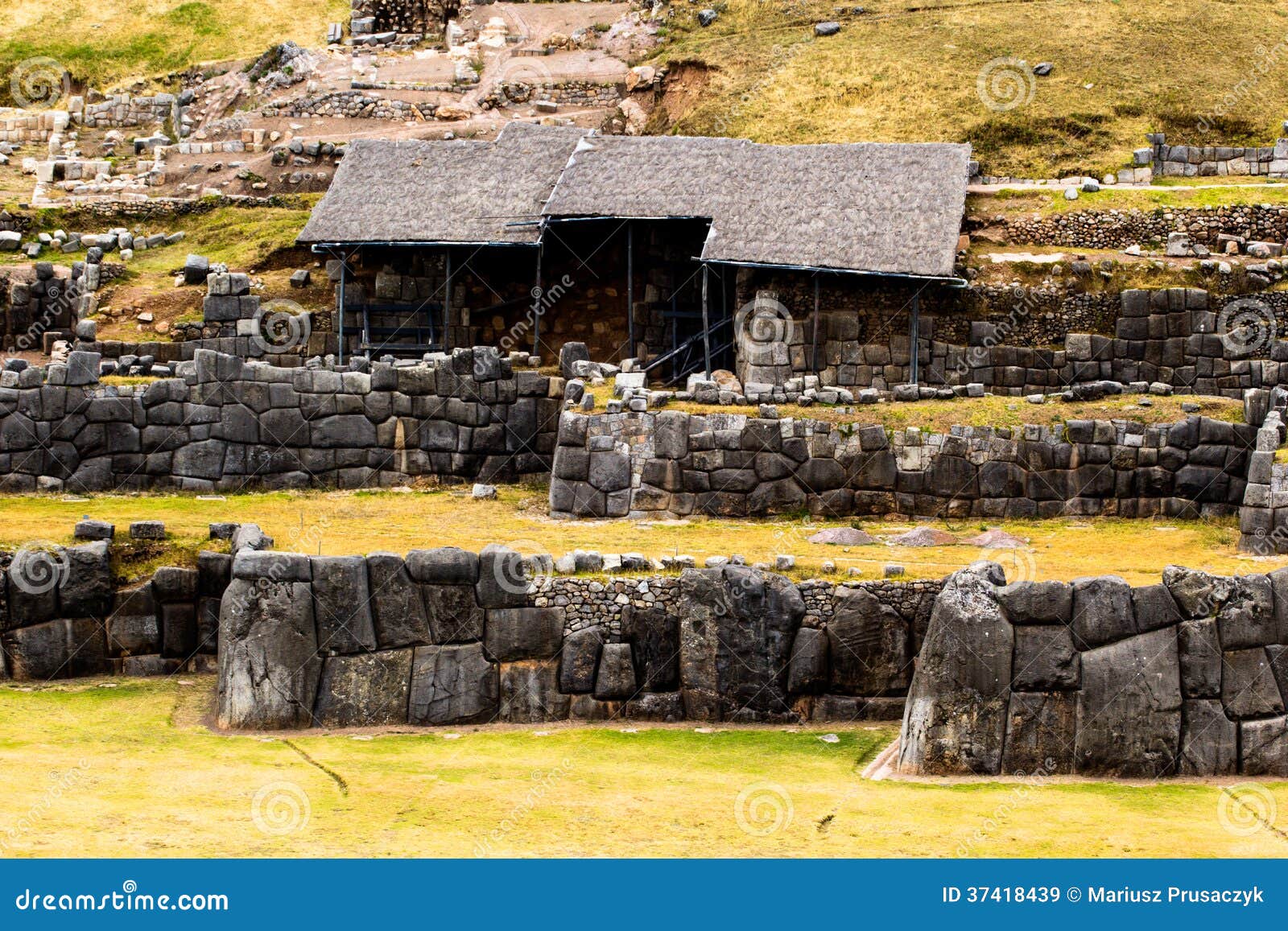 View of Sacsayhuaman Wall, in Cuzco, Peru. Stock Image - Image of ...