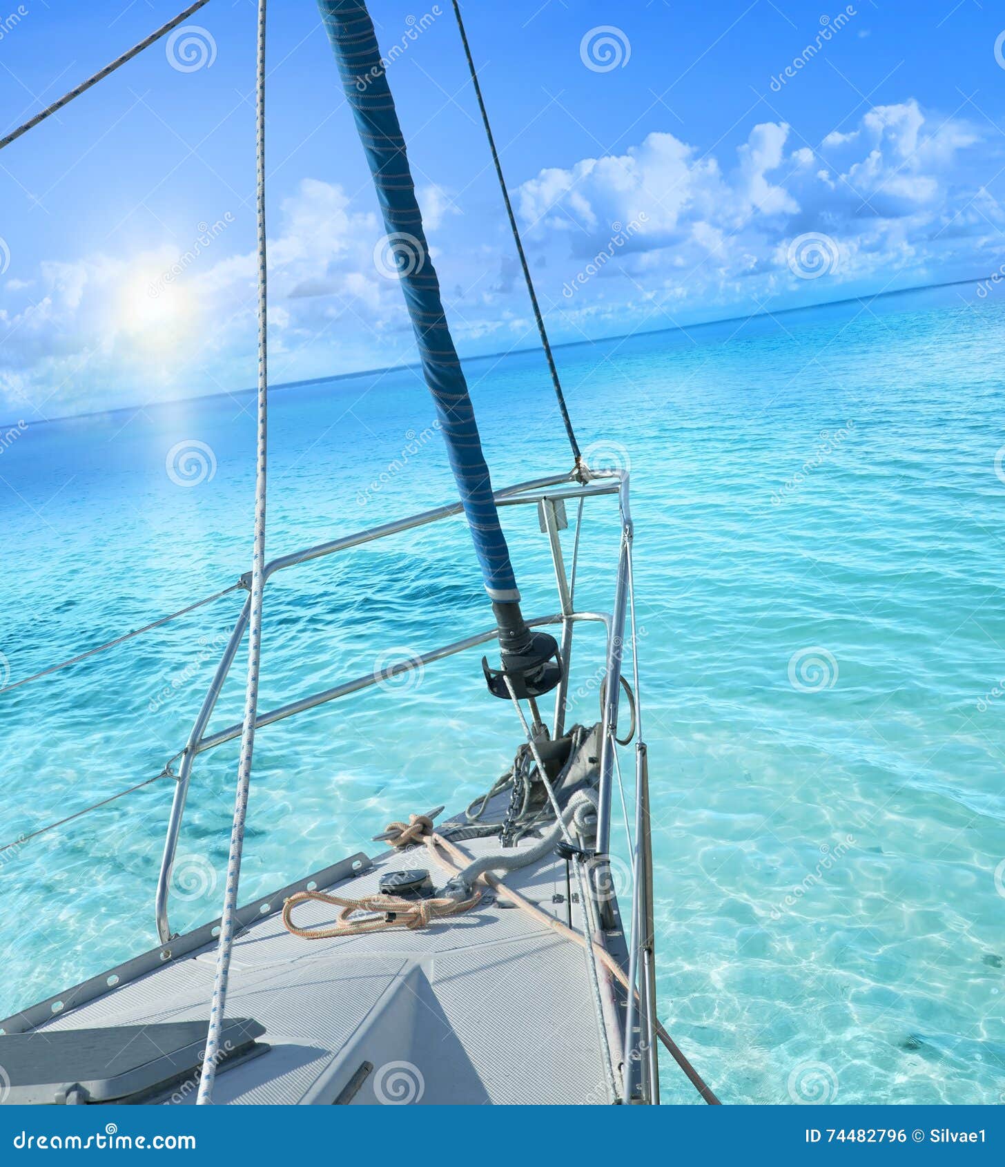 View from sailing yacht. stock photo. Image of marine - 74482796