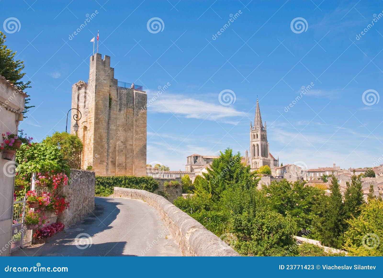 View of the Saint-Emilion, France Stock Image - Image of aquitaine ...