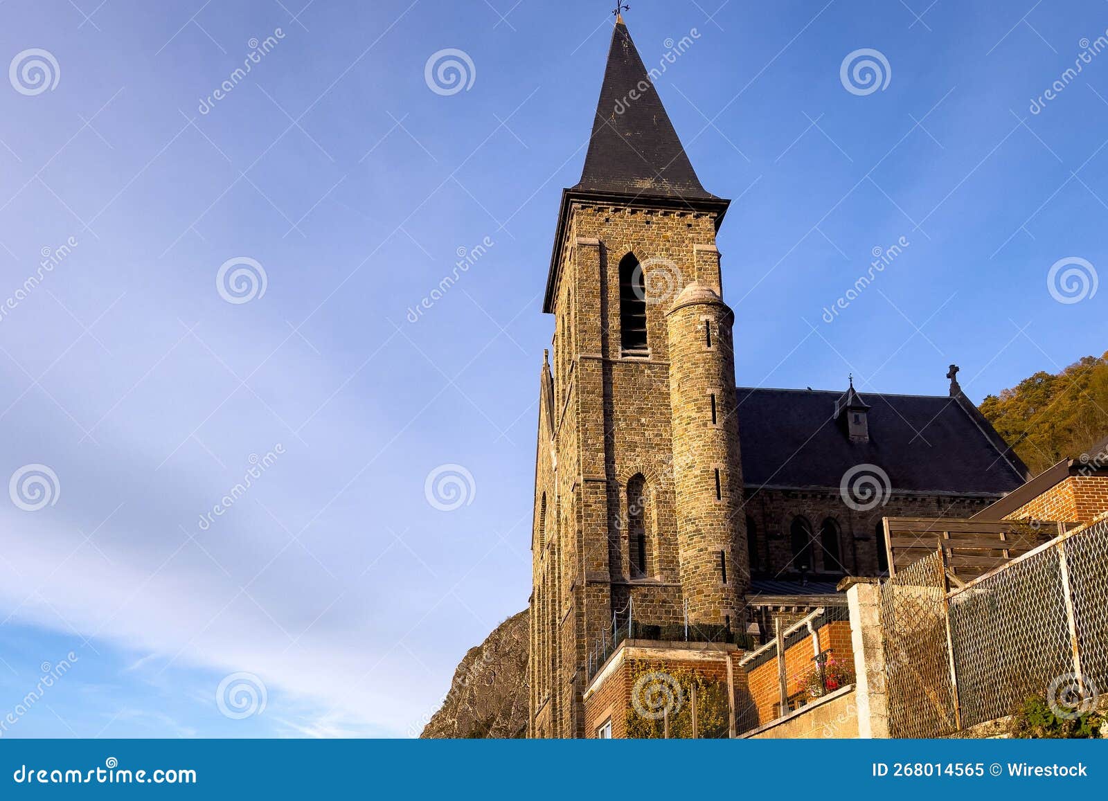 View of the Saint Paul-des-Rivages Church in DInant Stock Image - Image ...
