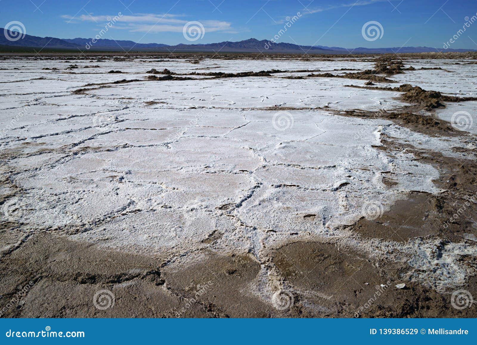A View of Salt Desert Field with Crystallized Dry Salt Formations and ...