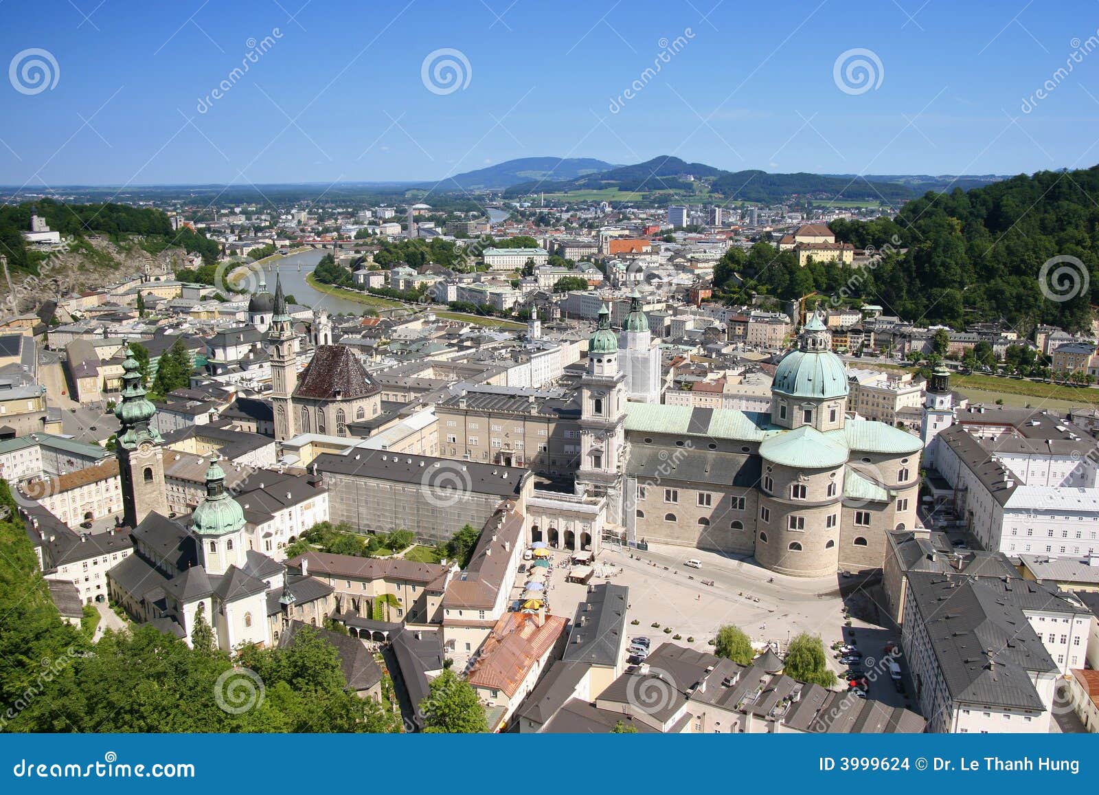View on Salzburg, Austria stock photo. Image of city, bridges - 3999624